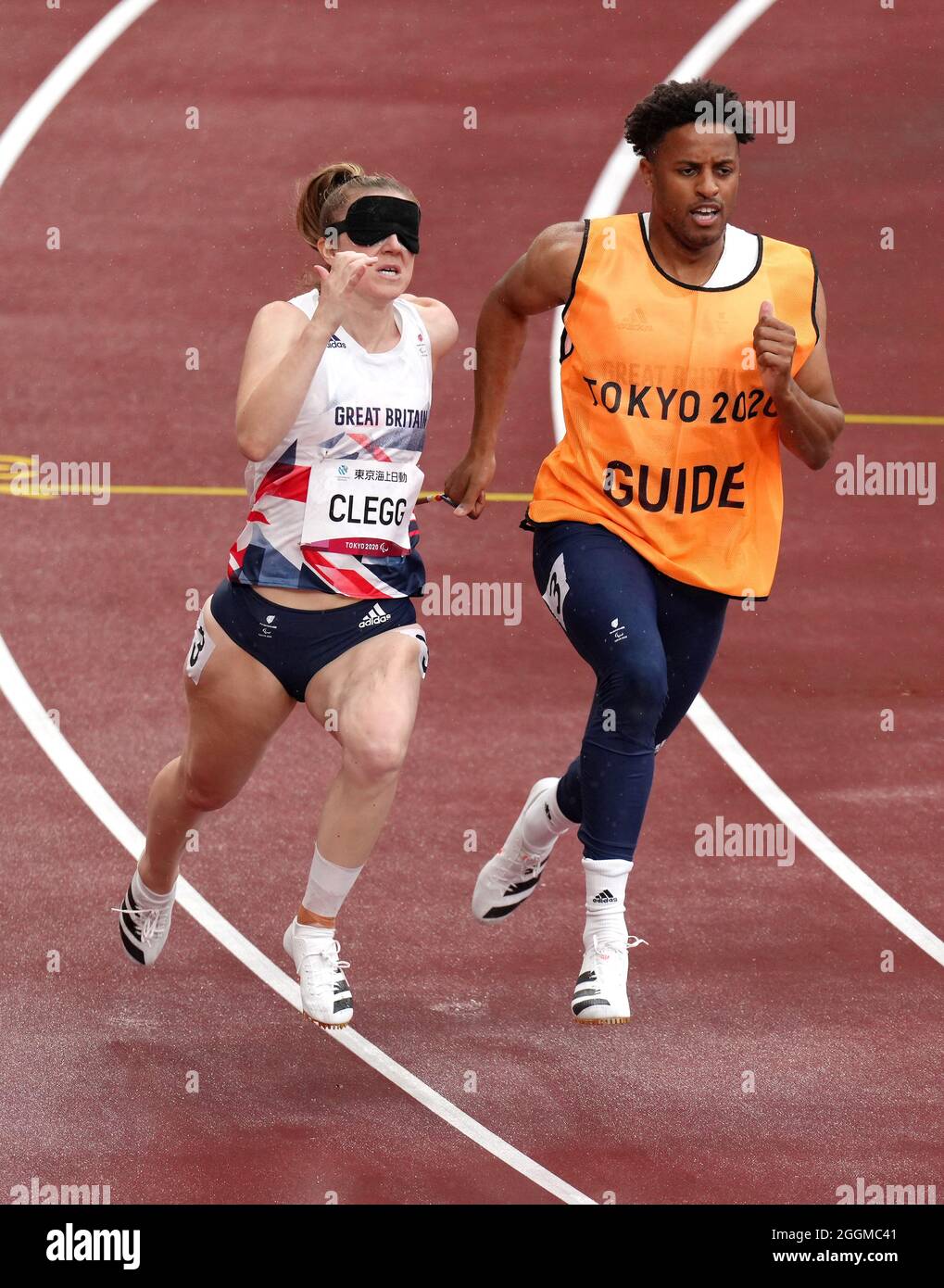 Great Britain's Libby Clegg with guide Chris Clarke during the Women's ...