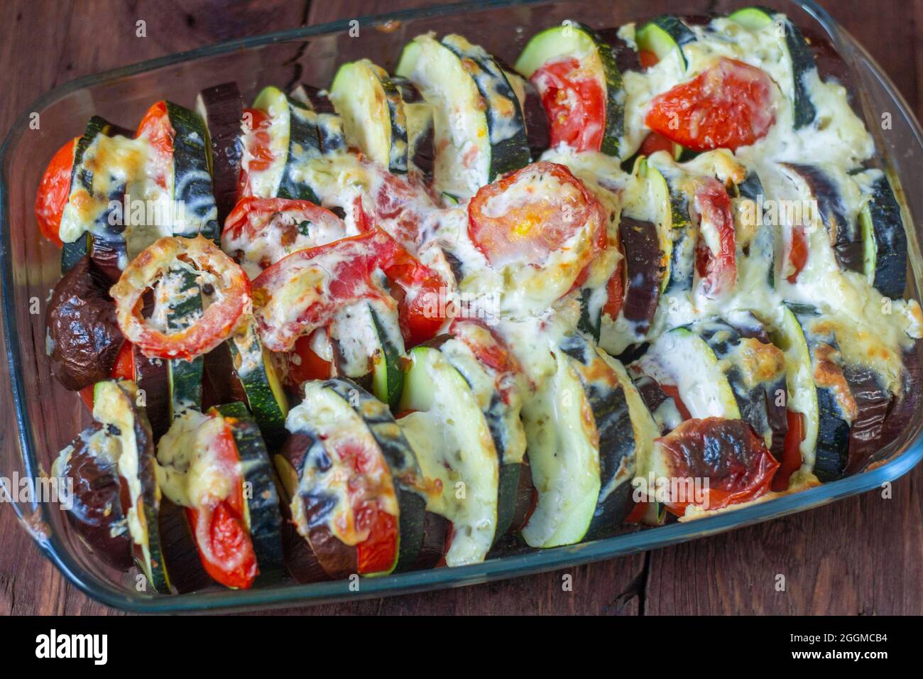 Ratatouille.Traditional Provencal stew of seasonal vegetables on a ...