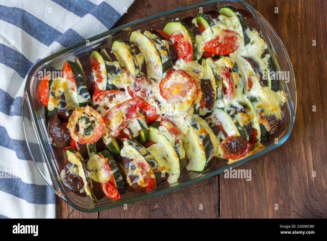 Ratatouille.Traditional Provencal stew of seasonal vegetables on a ...