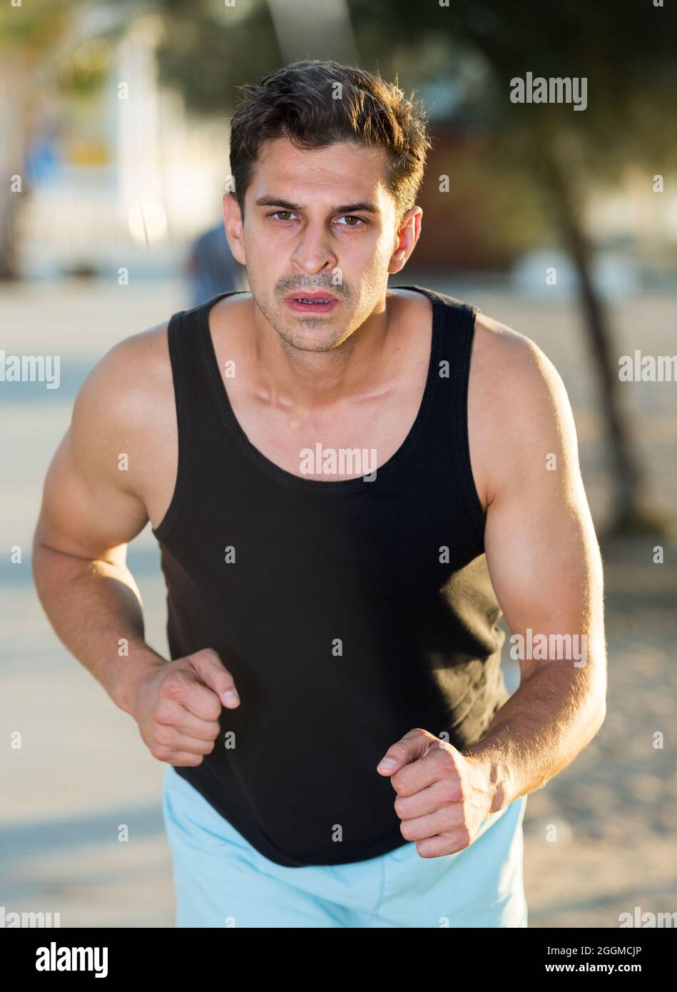 Man during morning running Stock Photo - Alamy
