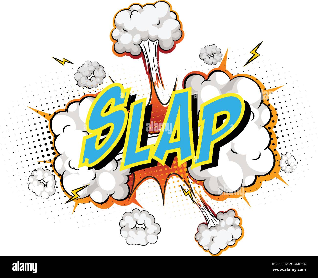 Word Slap on comic cloud explosion background illustration Stock Vector ...