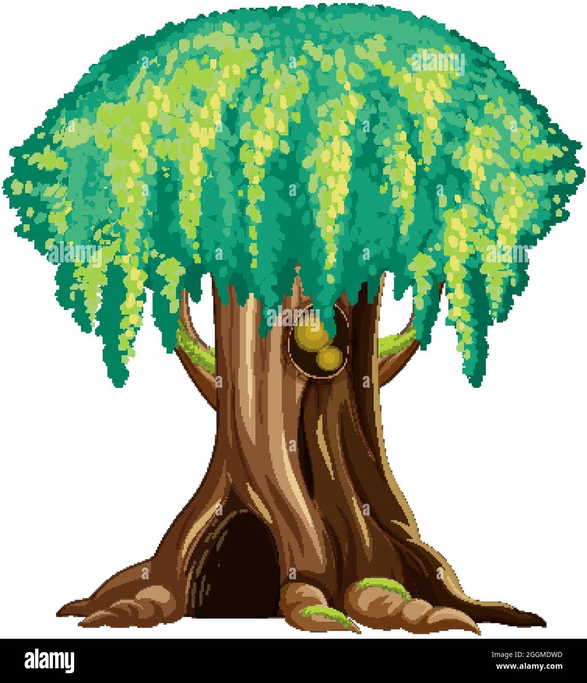 Fantasy huge tree on white background illustration Stock Vector Image ...