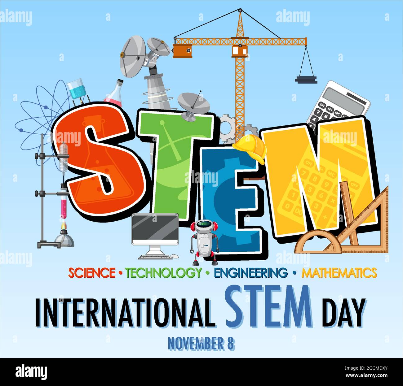International STEM day on November 8th banner with STEM logo ...