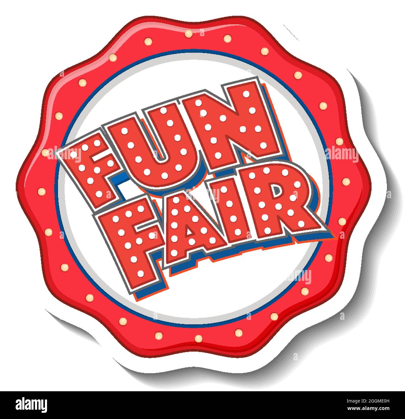 Sticker template with Funfair banner isolated illustration Stock Vector ...