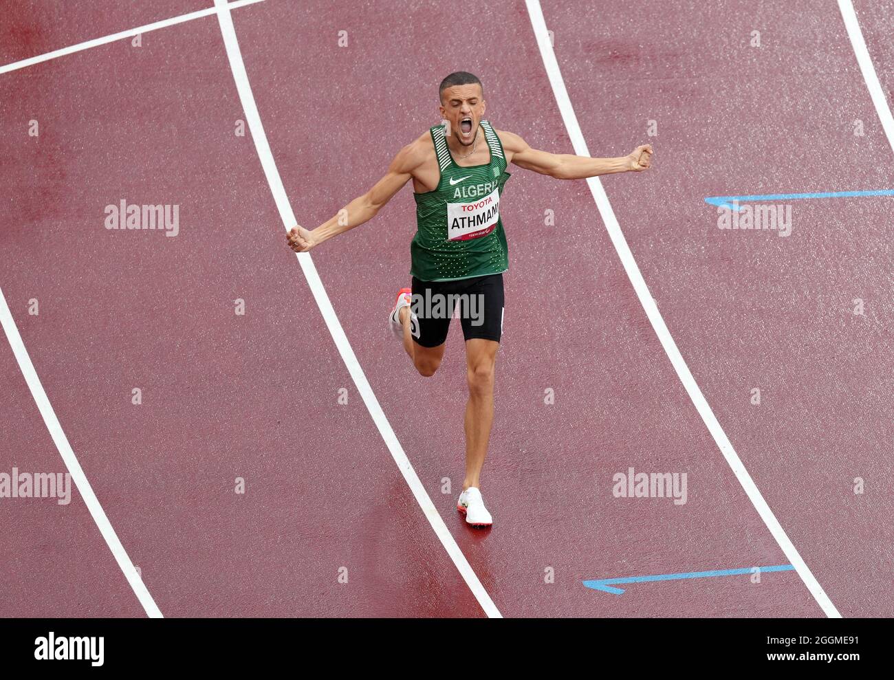 Algeria's Skander Djamil Athmani celebrates winning the gold medal in ...