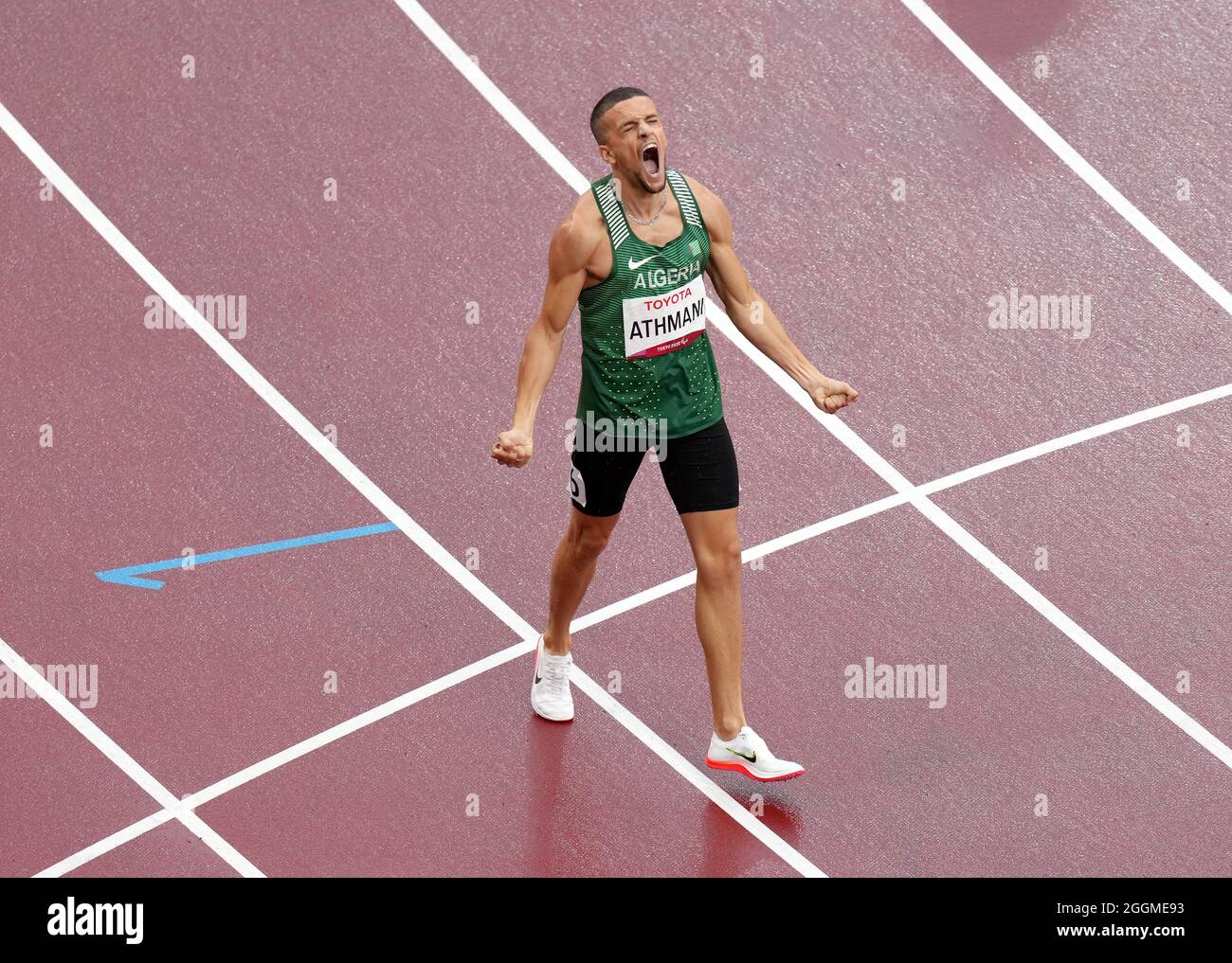Algeria's Skander Djamil Athmani celebrates winning the gold medal in ...