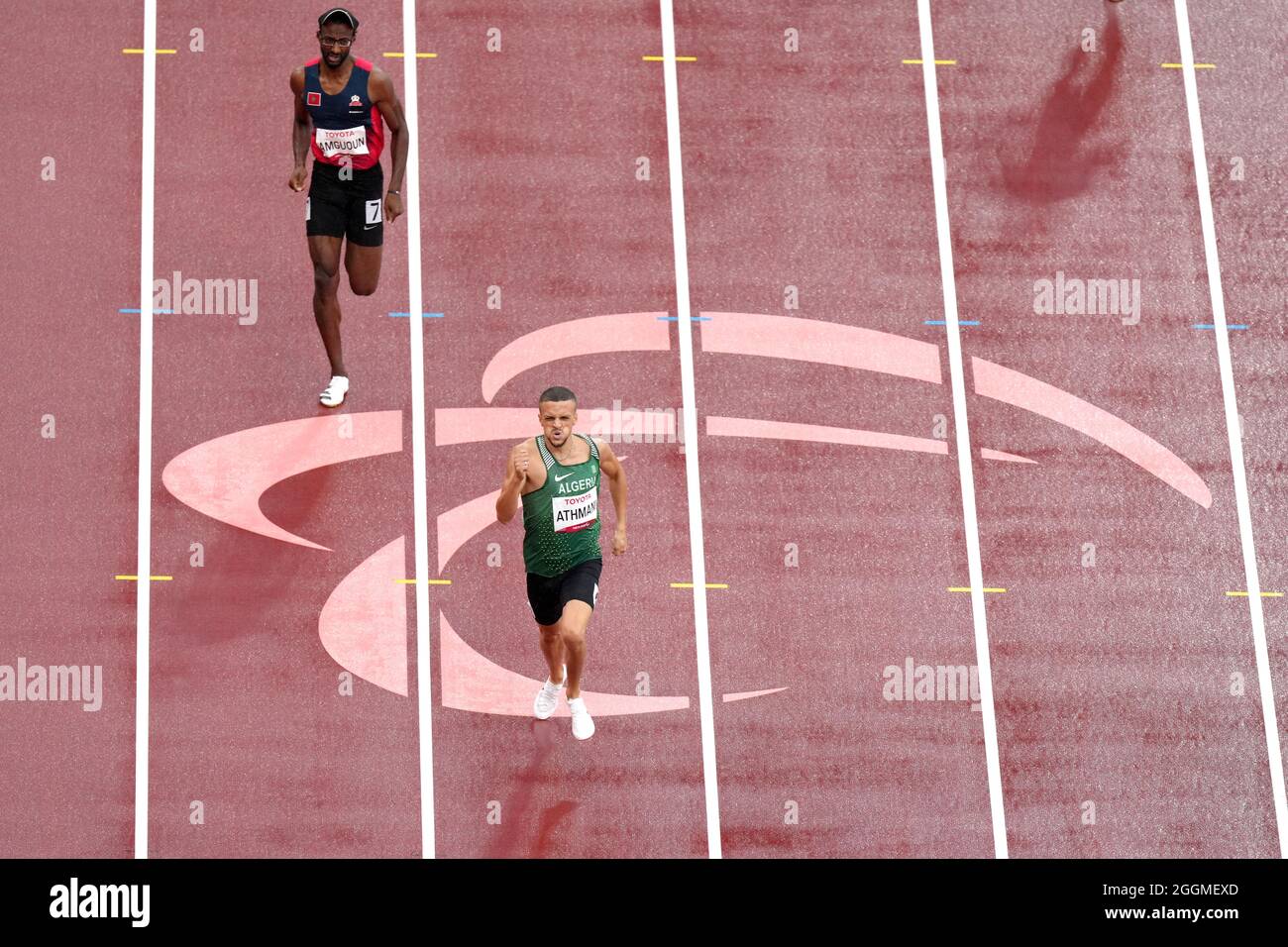 Algeria's Skander Djamil Athmani on his way to winning the gold medal ...