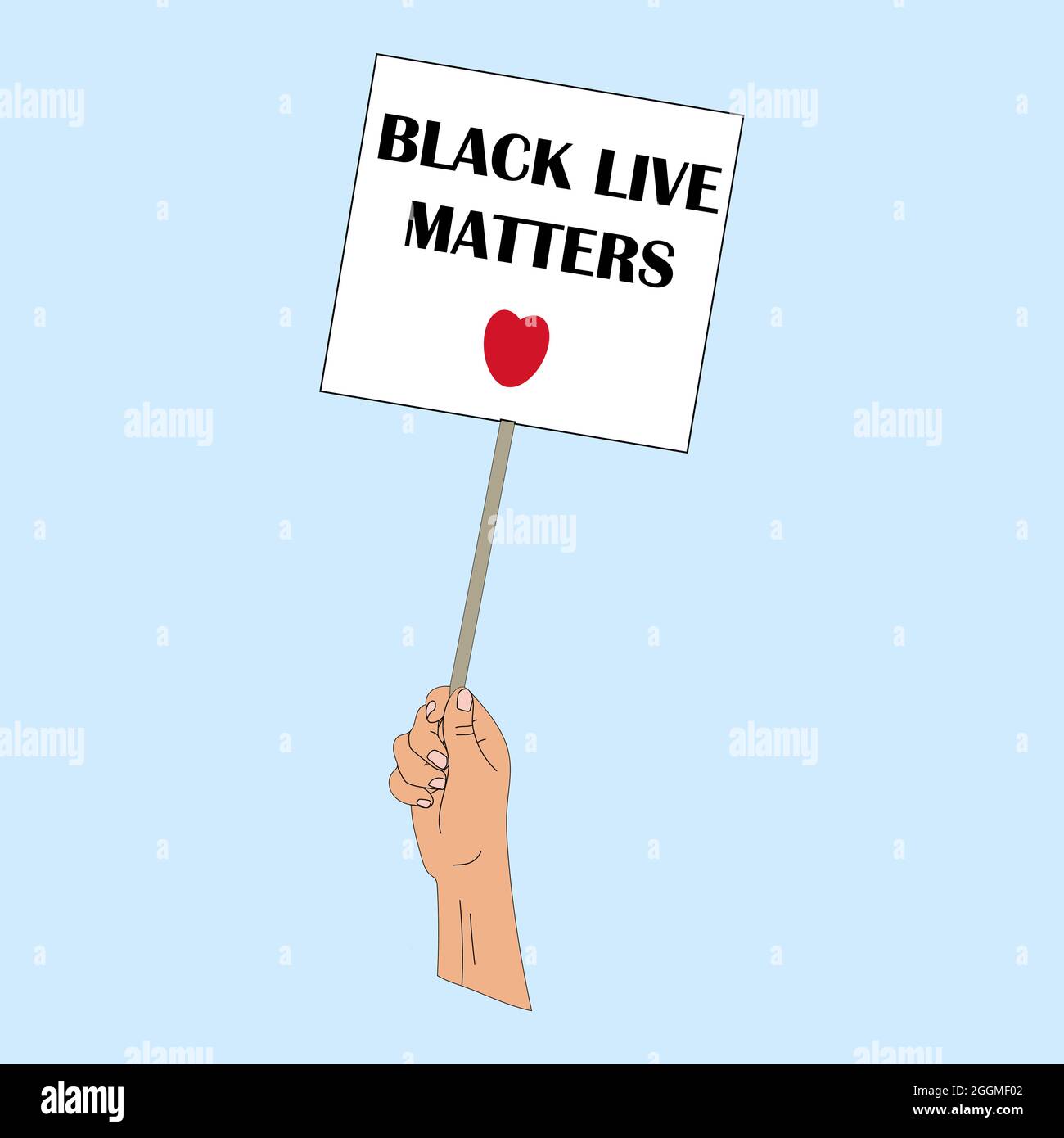 Hand holding poster with slogans against racism, vector illustration of ...