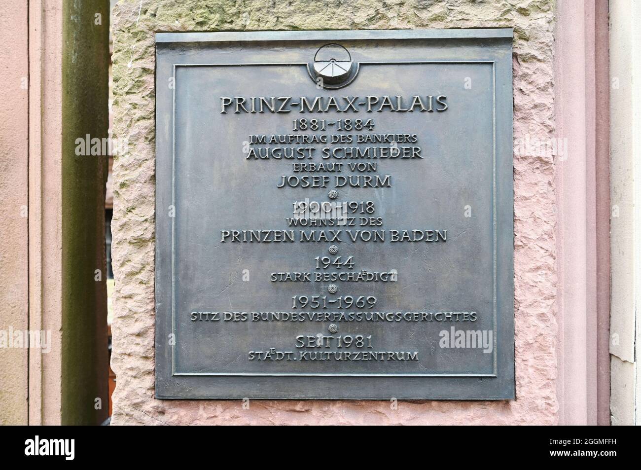 Karlsruhe, Germany. 31st Aug, 2021. On the Prinz-Max-Palais there is an ...