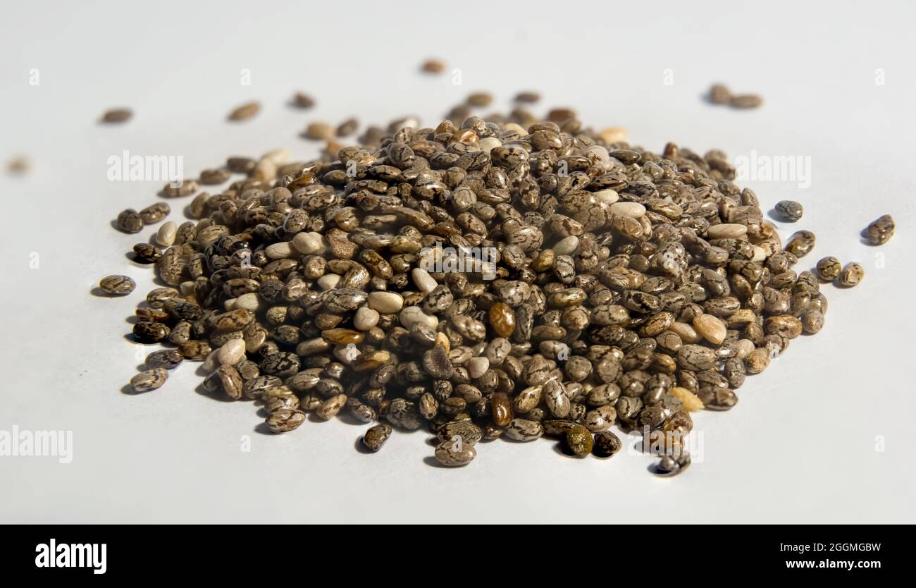 Pile dry healthy chia seeds hi-res stock photography and images - Alamy