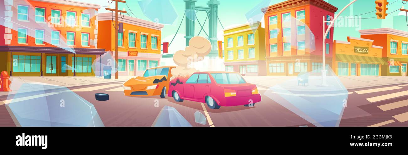 Cartoon car crash hi-res stock photography and images - Alamy