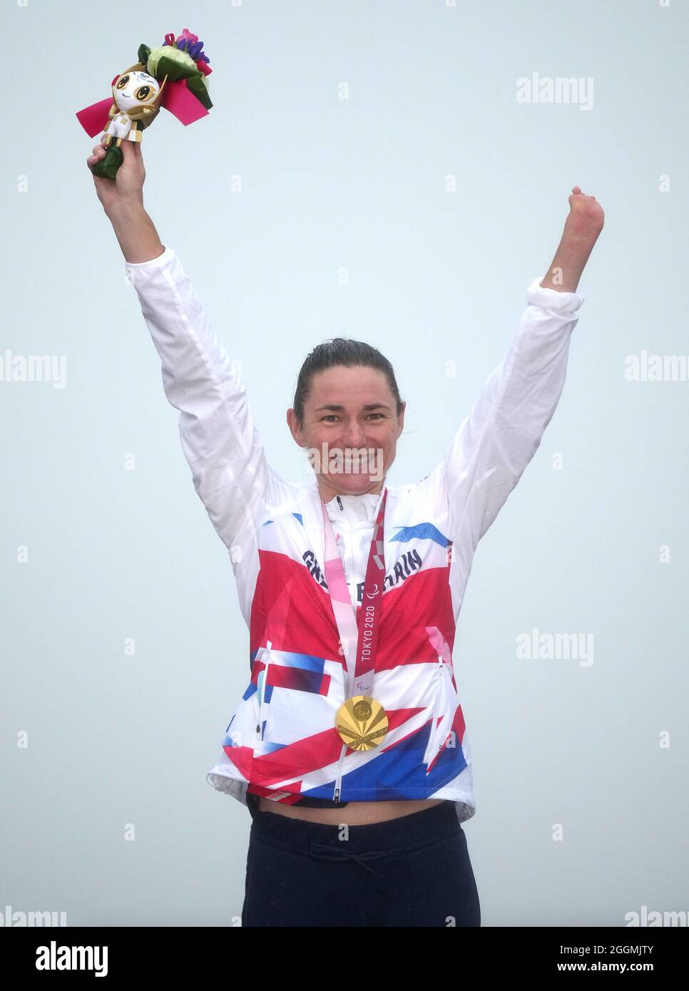 Great Britain's Sarah Storey celebrates winning the gold medal in the ...