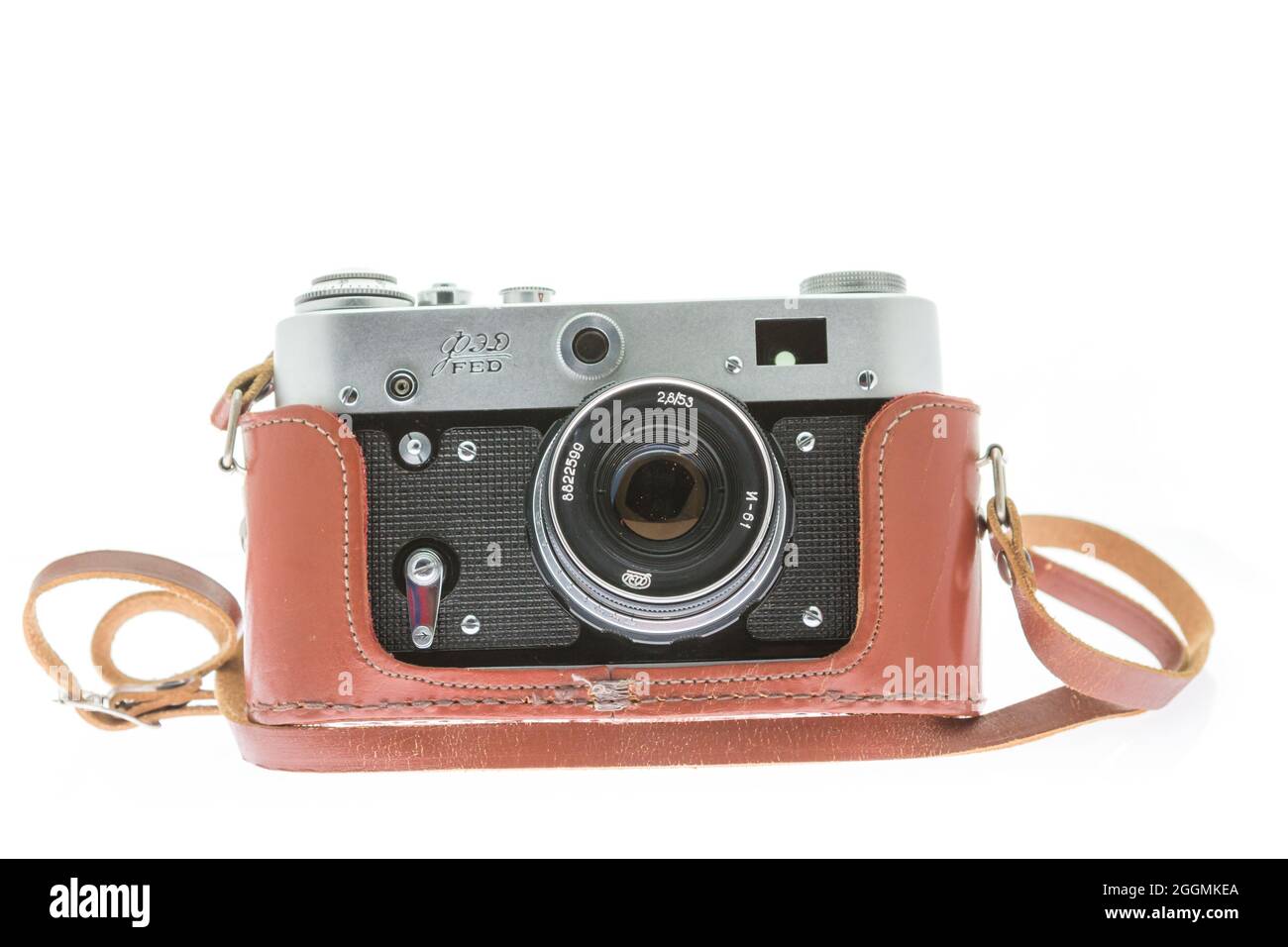 vintage camera on white background Stock Photo - Alamy