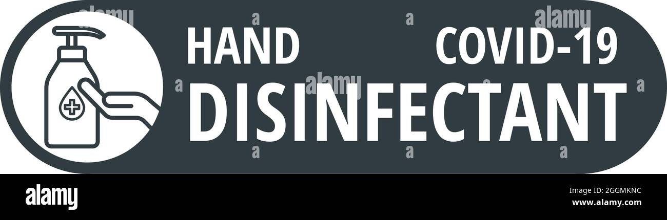 Hand disinfectant sign with bottle and hands Stock Vector Image & Art ...