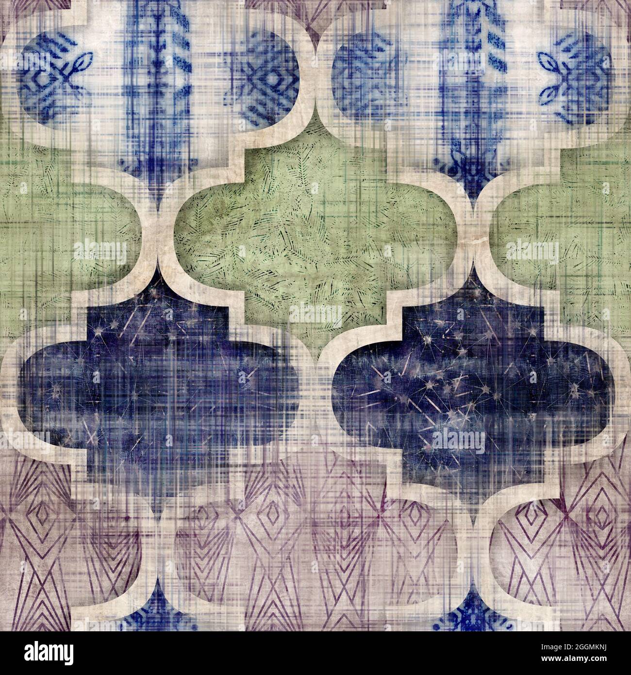 Seamless Moroccan inspired highly textured pattern for surface print ...