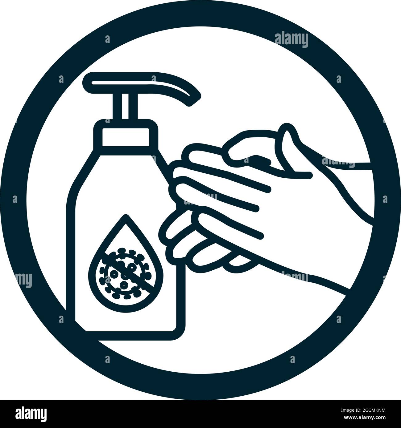 Hand disinfectant sign with bottle and hands Stock Vector Image & Art ...