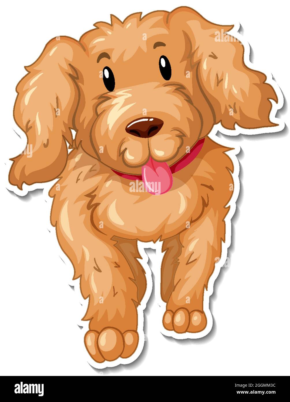 A sticker template of dog cartoon character illustration Stock Vector ...
