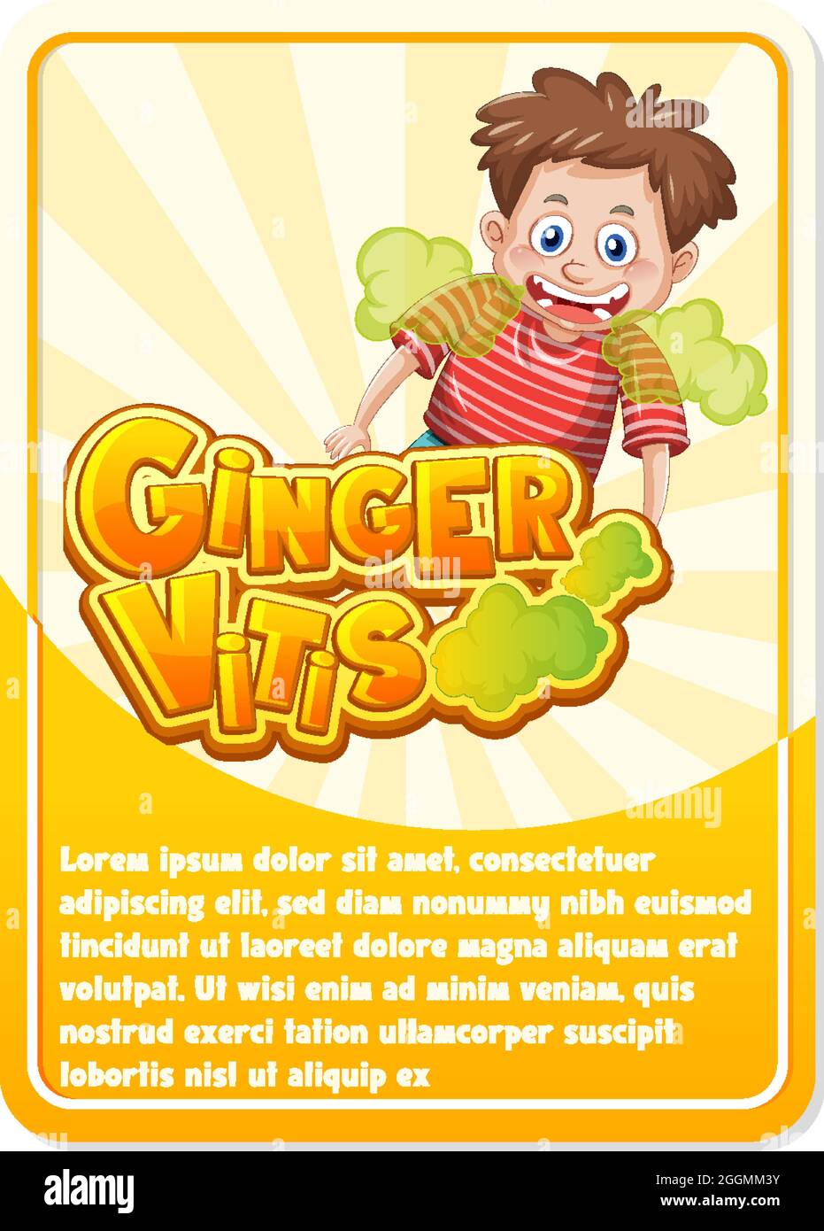 Character game card template with word Ginger Vitis illustration Stock ...