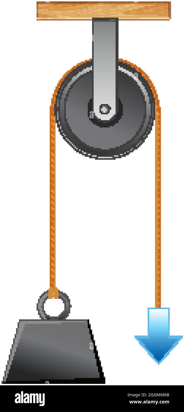 Science experiment on force and motion with pulley illustration Stock ...