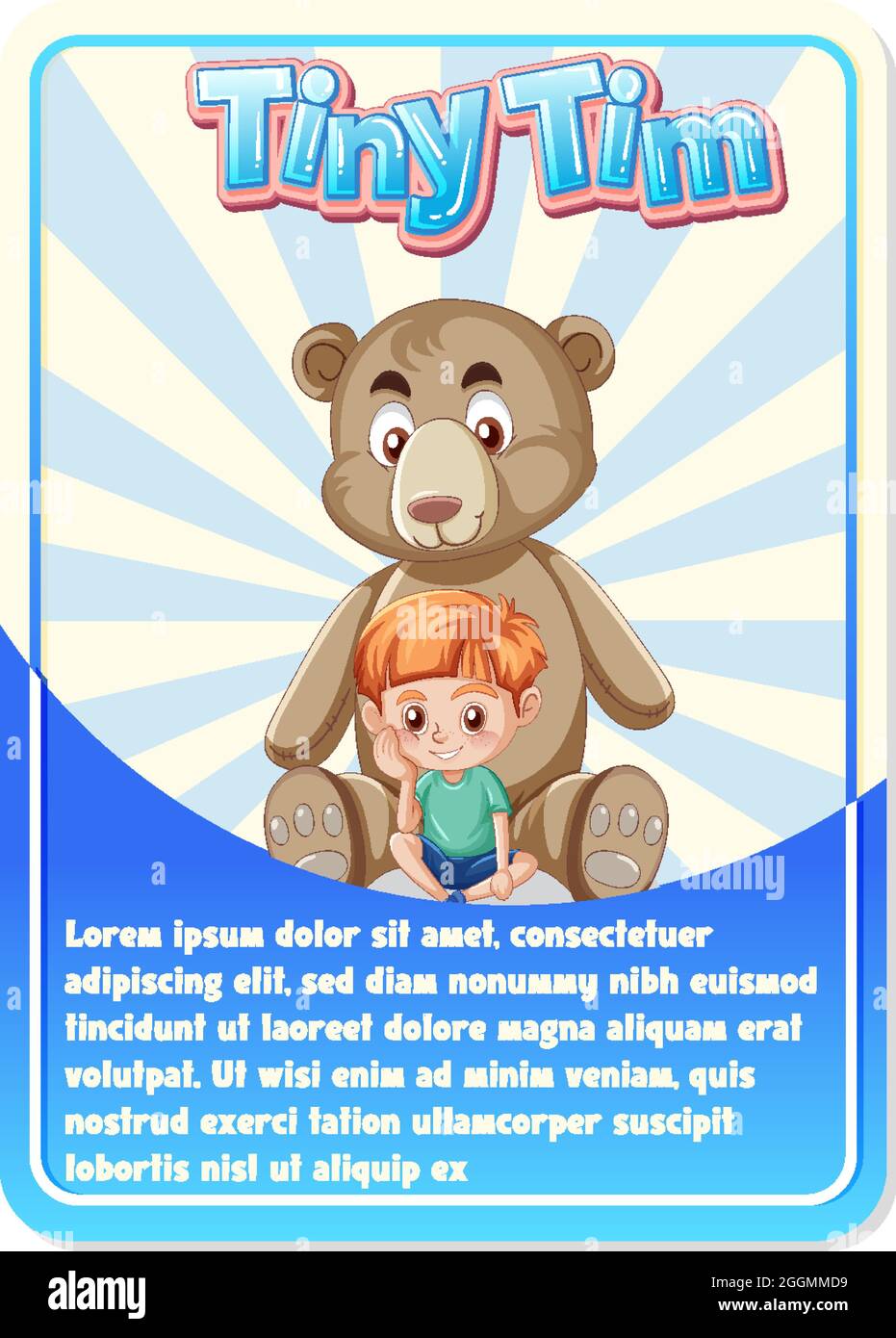 Character game card template with word Tiny Tim illustration Stock ...