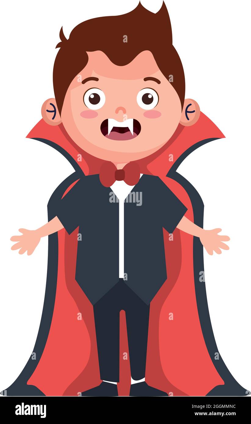 boy with vampire costume Stock Vector Image & Art - Alamy