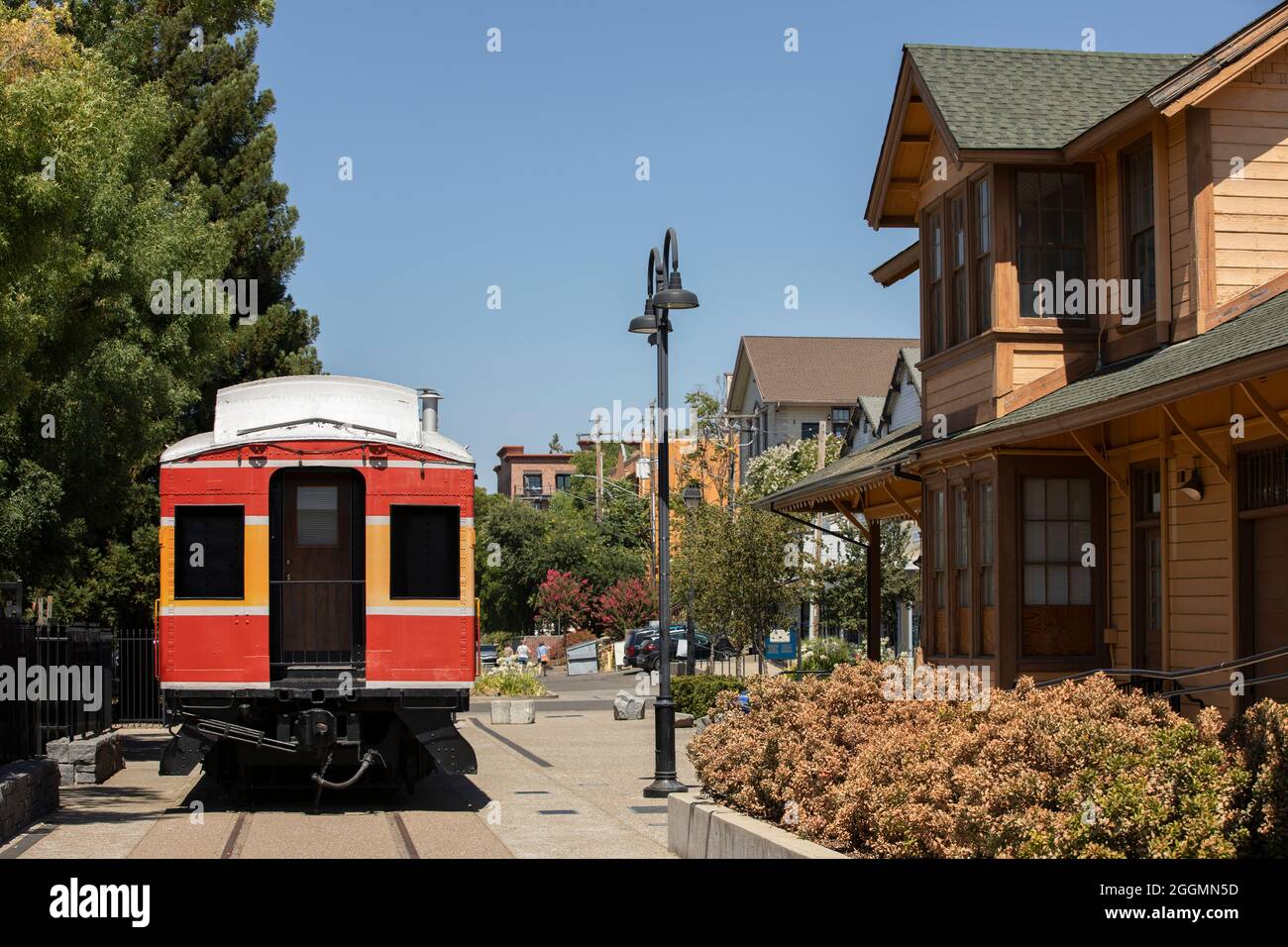 Daytime view of the historic downtown area of Folsom, California, USA ...