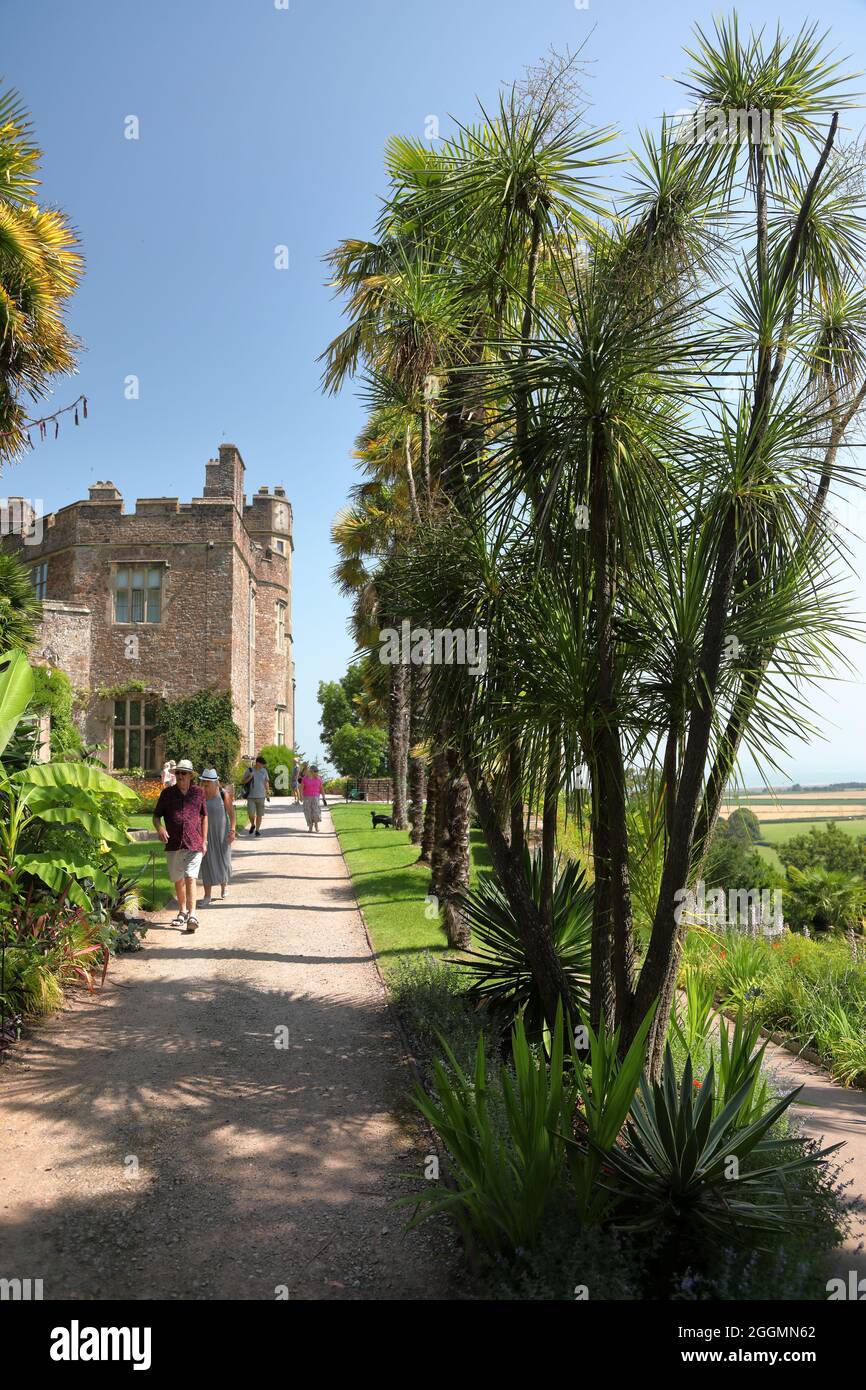 The South Terrace garden at Dunster Castle, Somerset, England, UK Stock ...