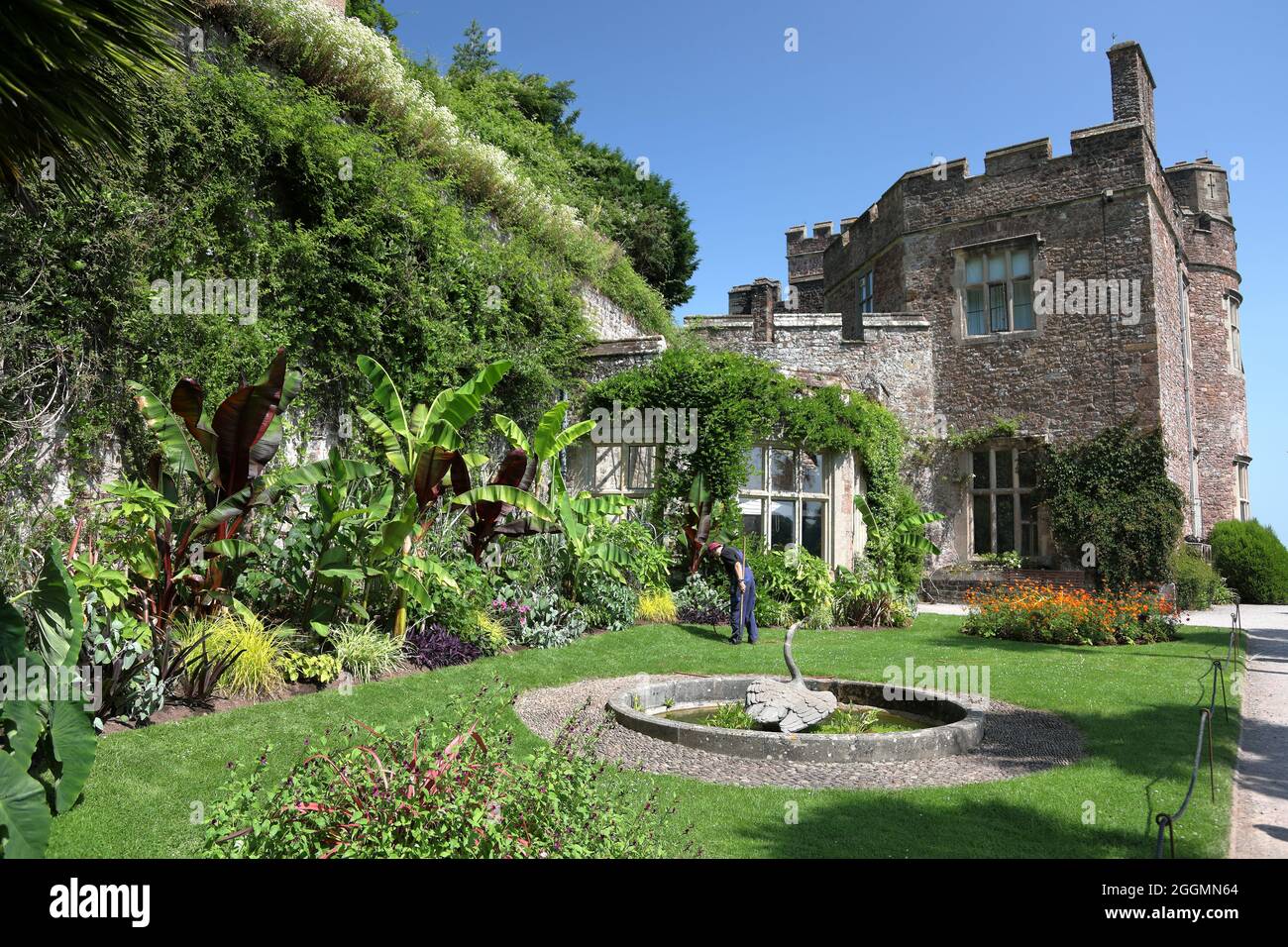 The South Terrace garden at Dunster Castle, Somerset, England, UK Stock ...