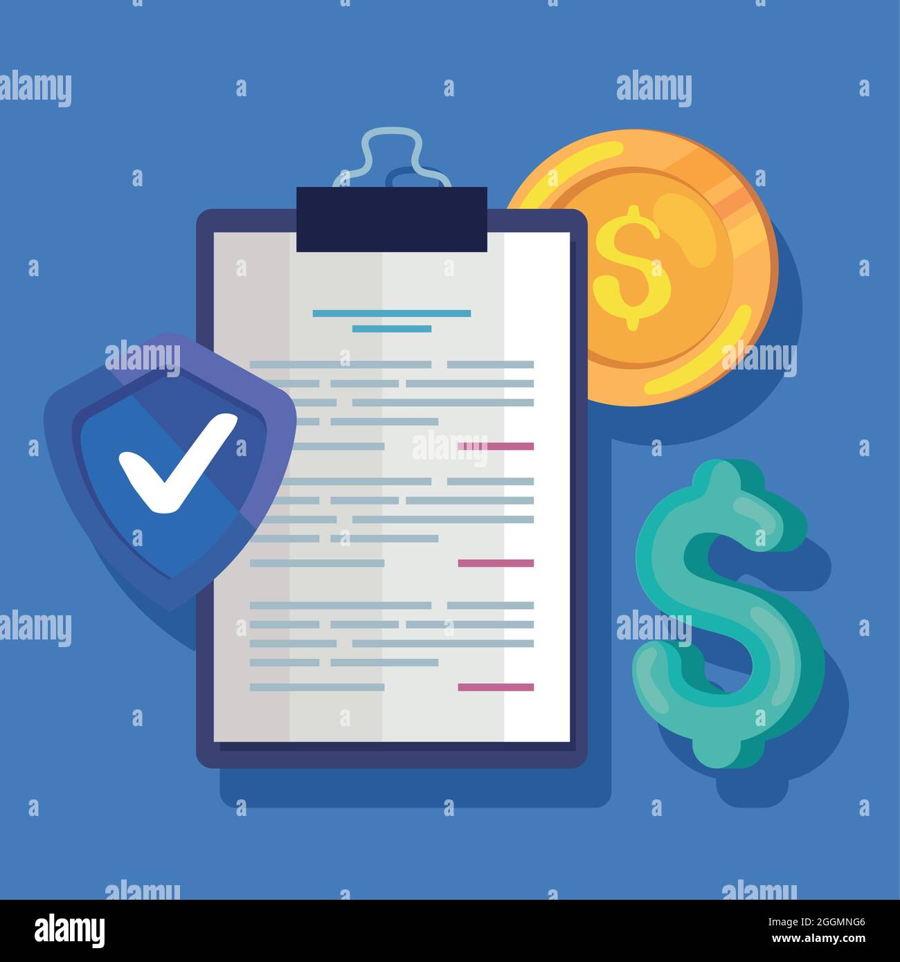 Document with insurance icon set Stock Vector Image & Art - Alamy