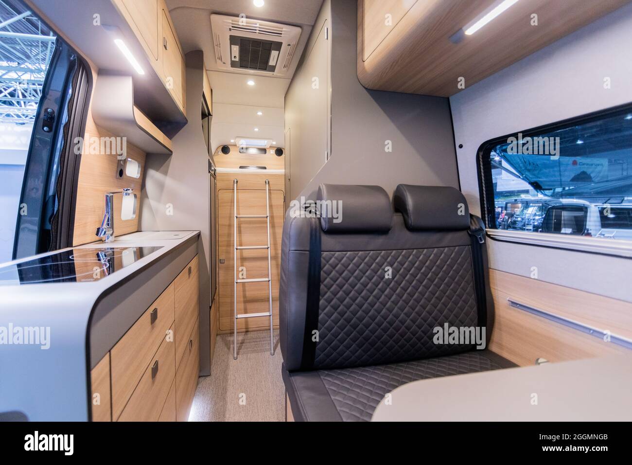 Duesseldorf, Germany. 01st Sep, 2021. A look inside a luxury motorhome ...