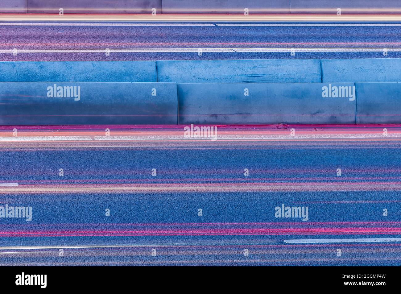 Light Trails on Highway at Night Stock Photo - Alamy