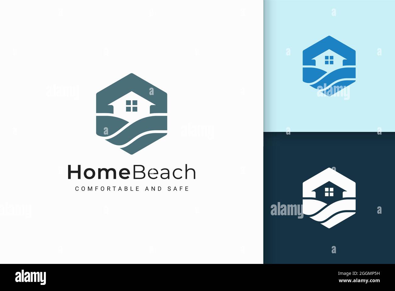 Home or resort logo in waterfront with abstract shape for real estate ...