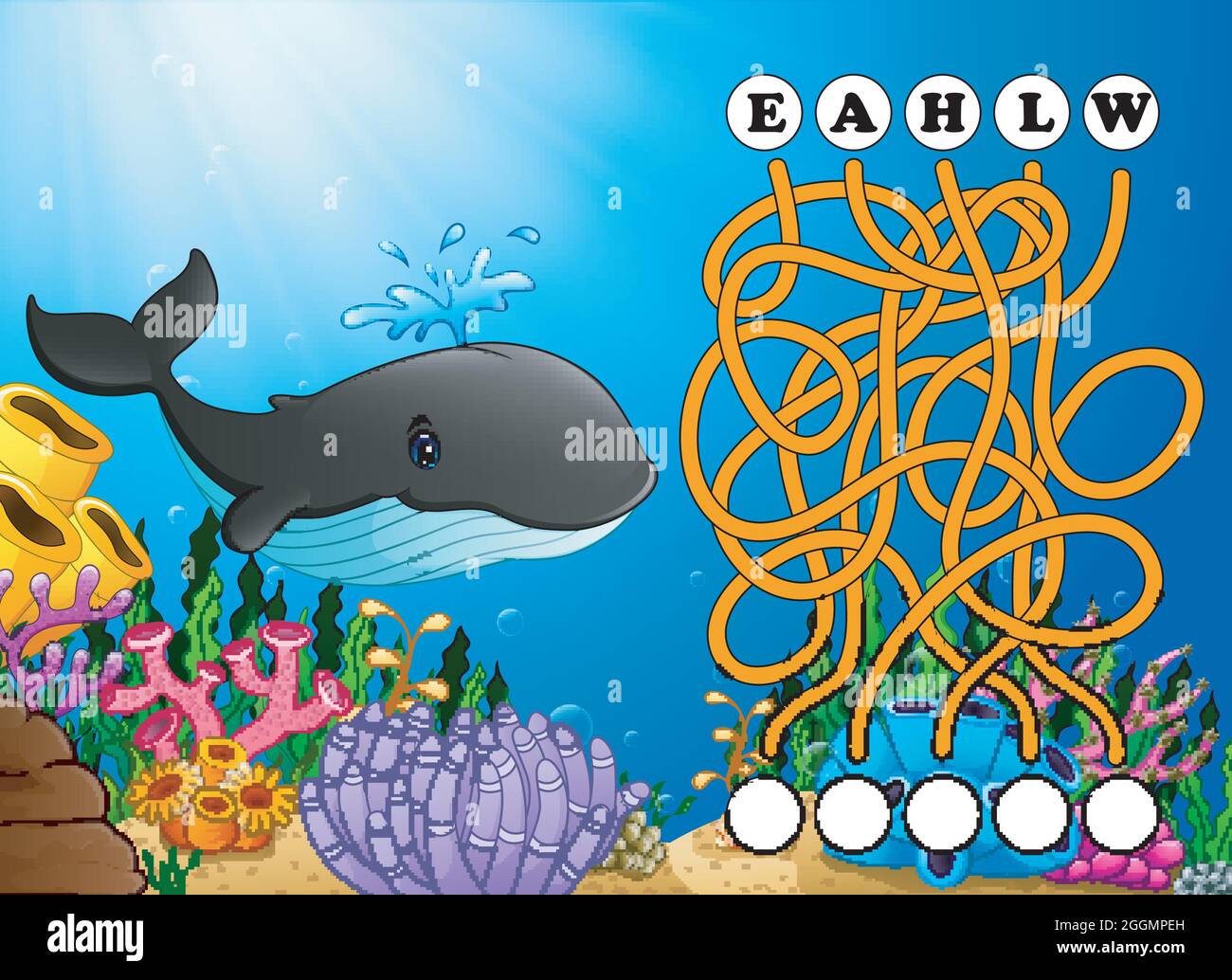 Game whales maze find way to the word Stock Vector Image & Art - Alamy