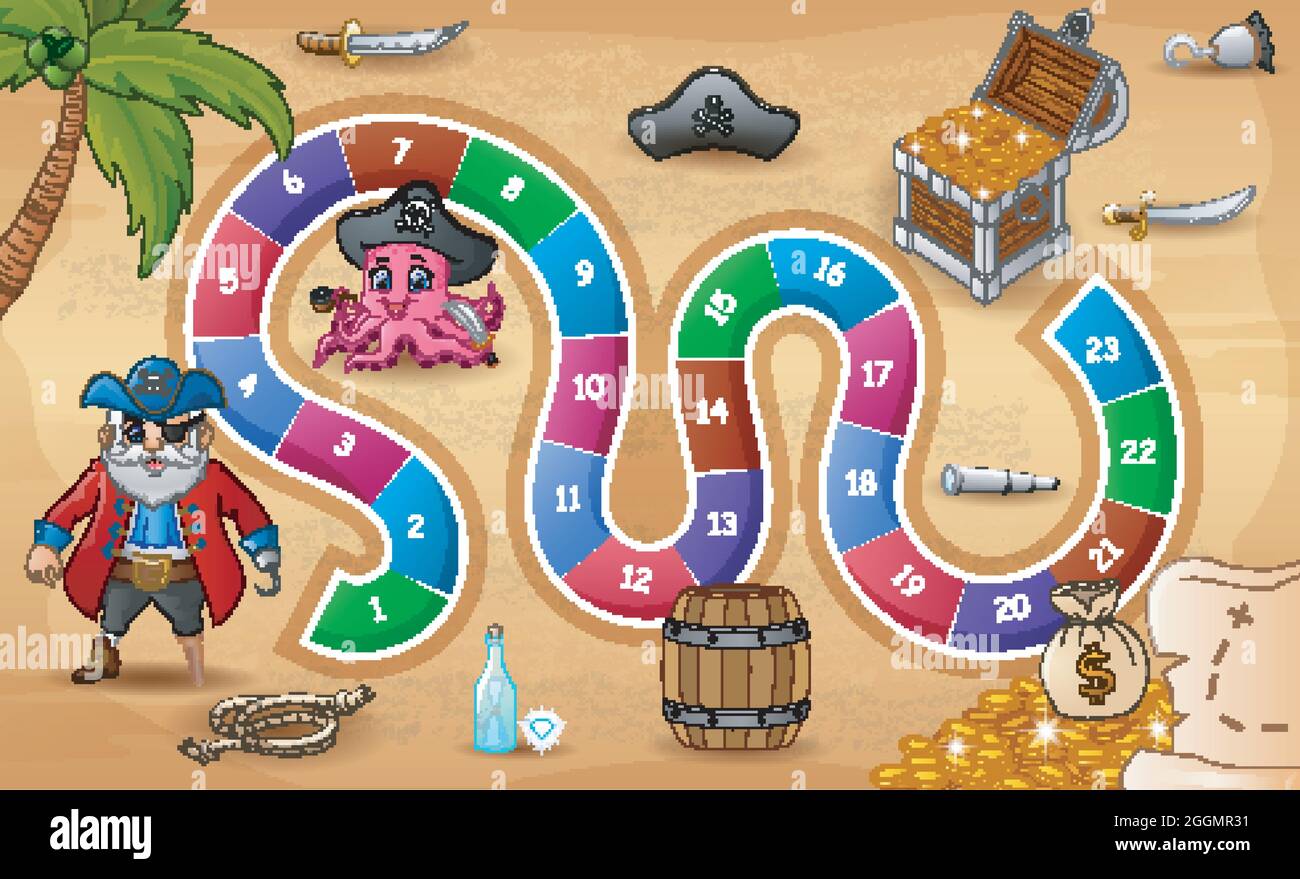 Snakes and ladders game pirates theme Stock Vector Image & Art - Alamy