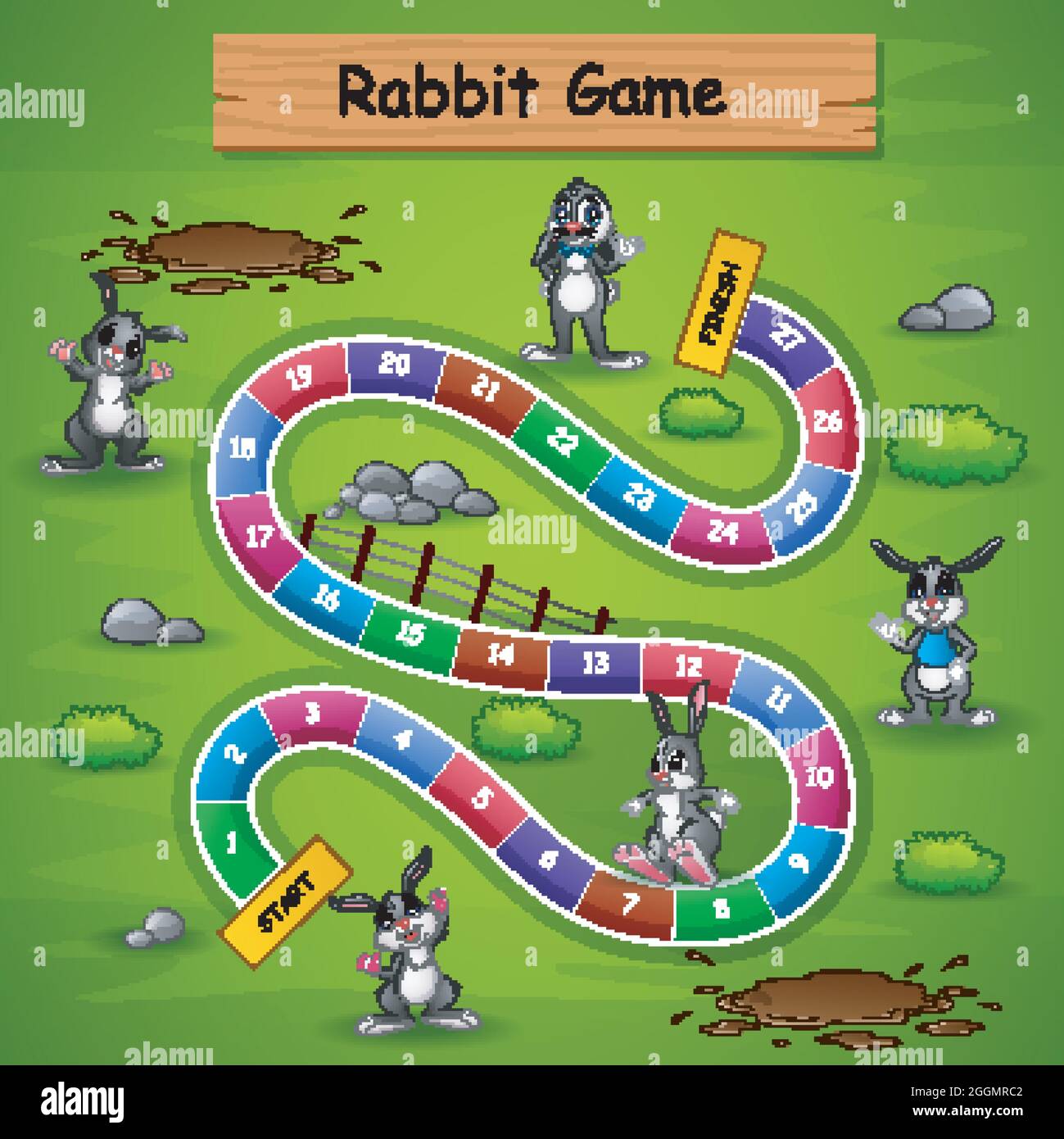 Snakes and ladders game rabbit theme Stock Vector Image & Art - Alamy