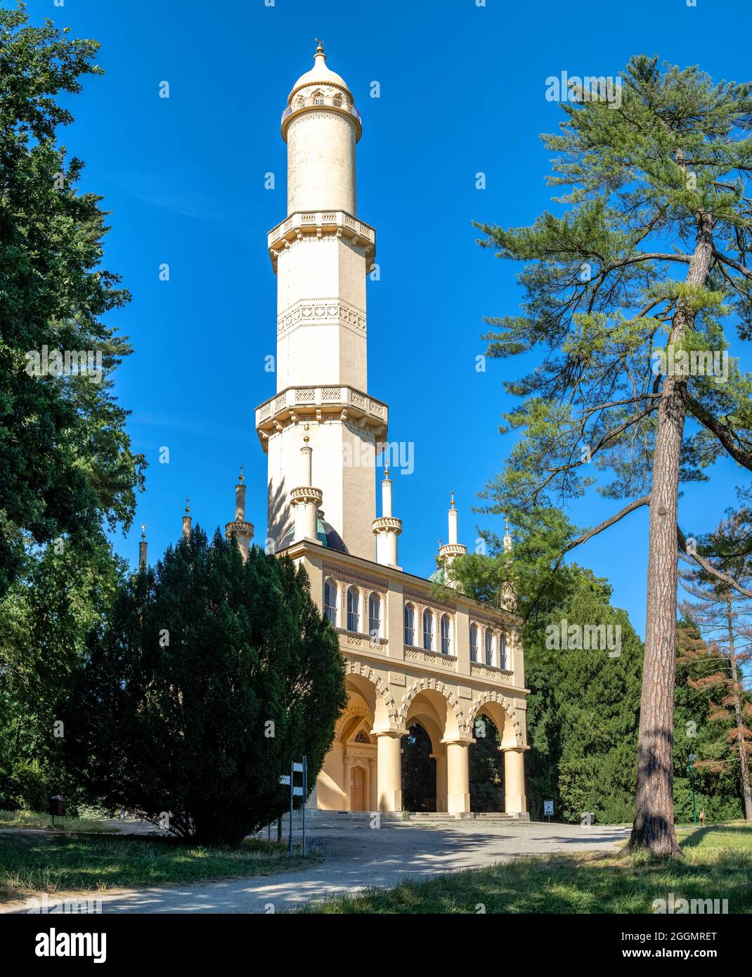 Minaret in Valtice Lednice area, In lednice castle park, Czech Republic ...