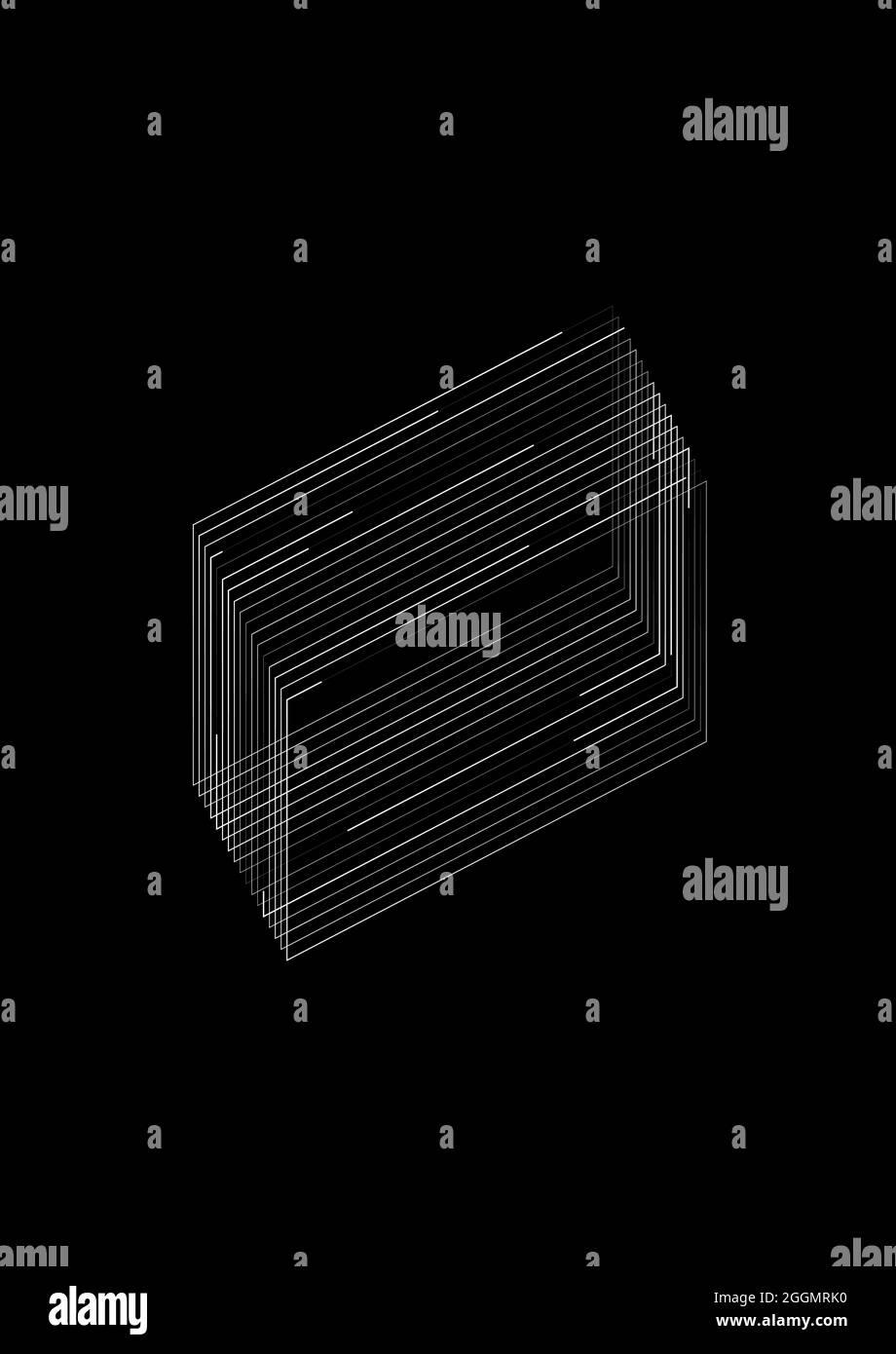 T-shirt and apparel design with the rectangle shapes consists of lines ...