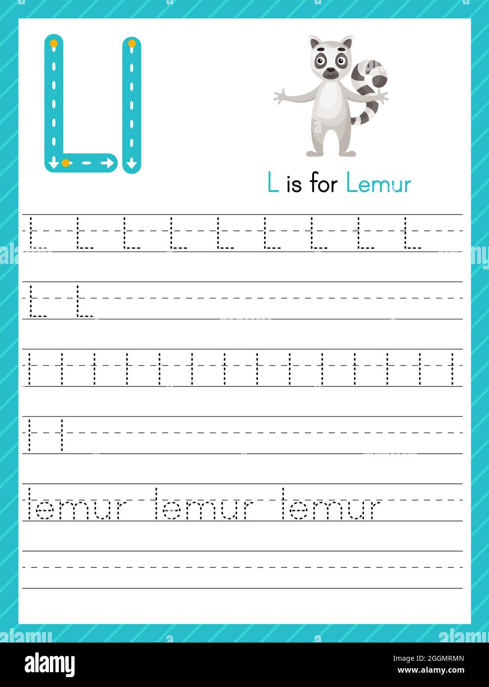 Trace letter L uppercase and lowercase. Alphabet tracing practice ...