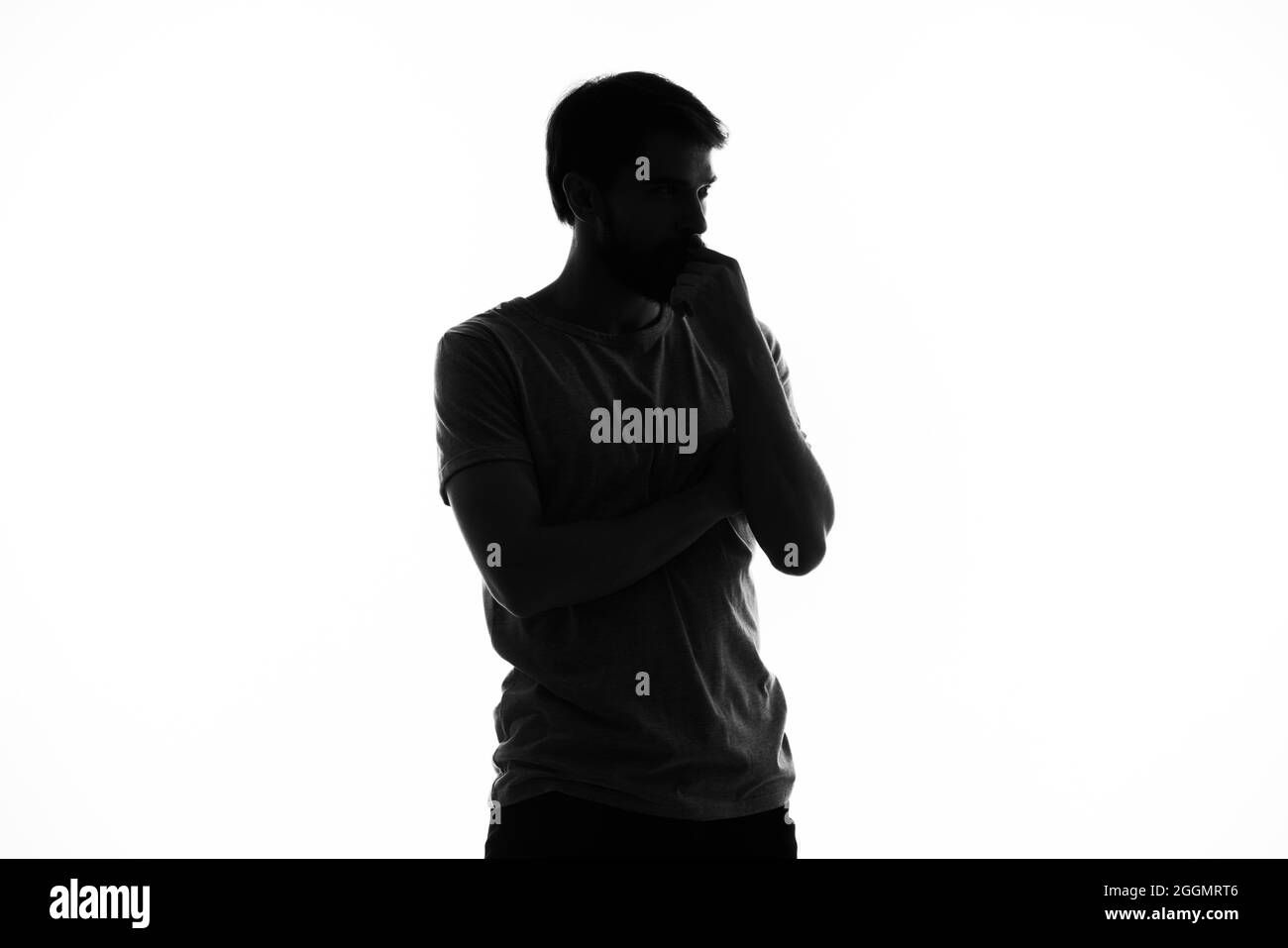 man in shadow gesture hands posing lifestyle anonymous Stock Photo - Alamy