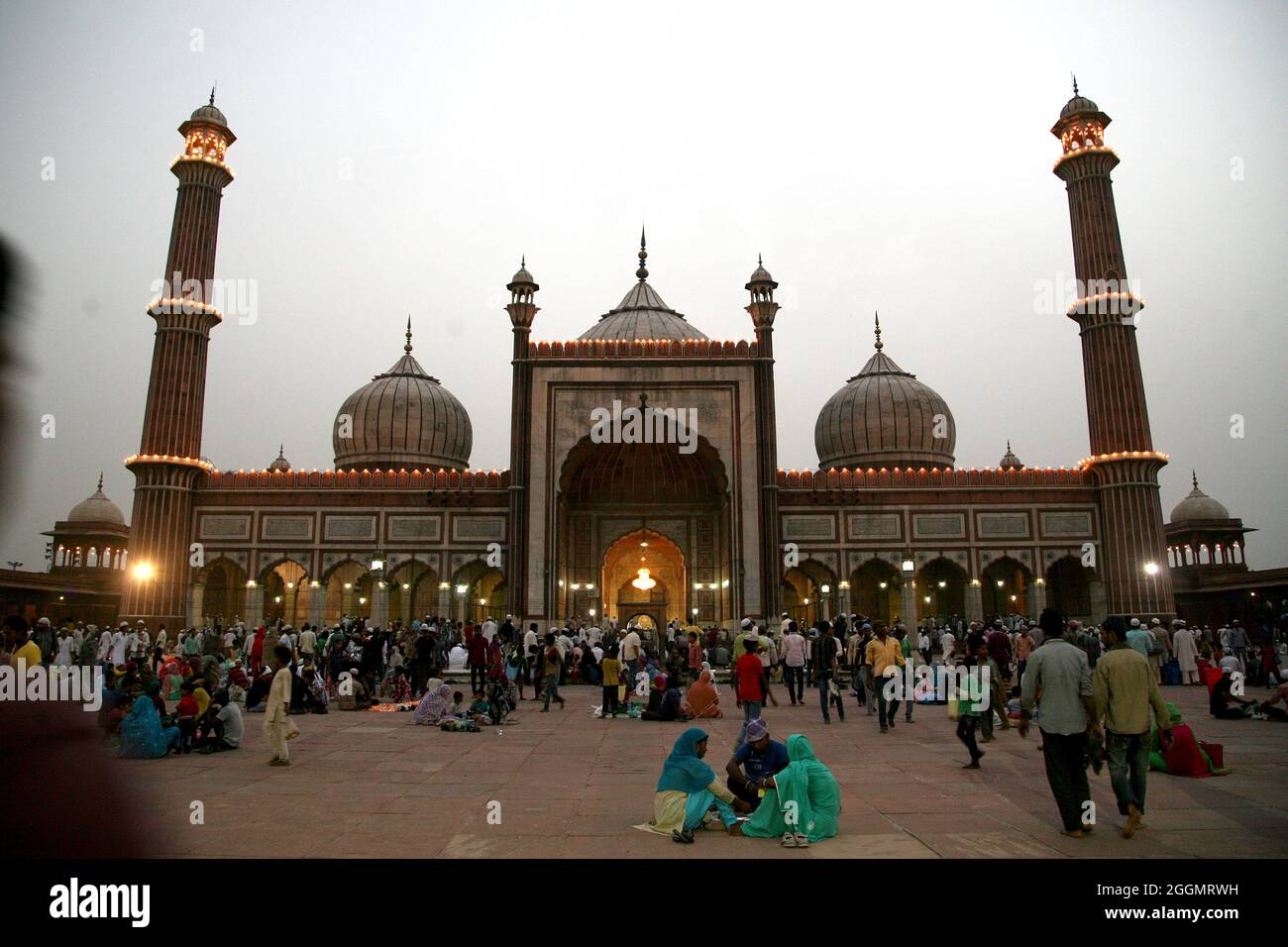Indian Muslims walks in Jama Masjid during the holy month of ramjan in ...