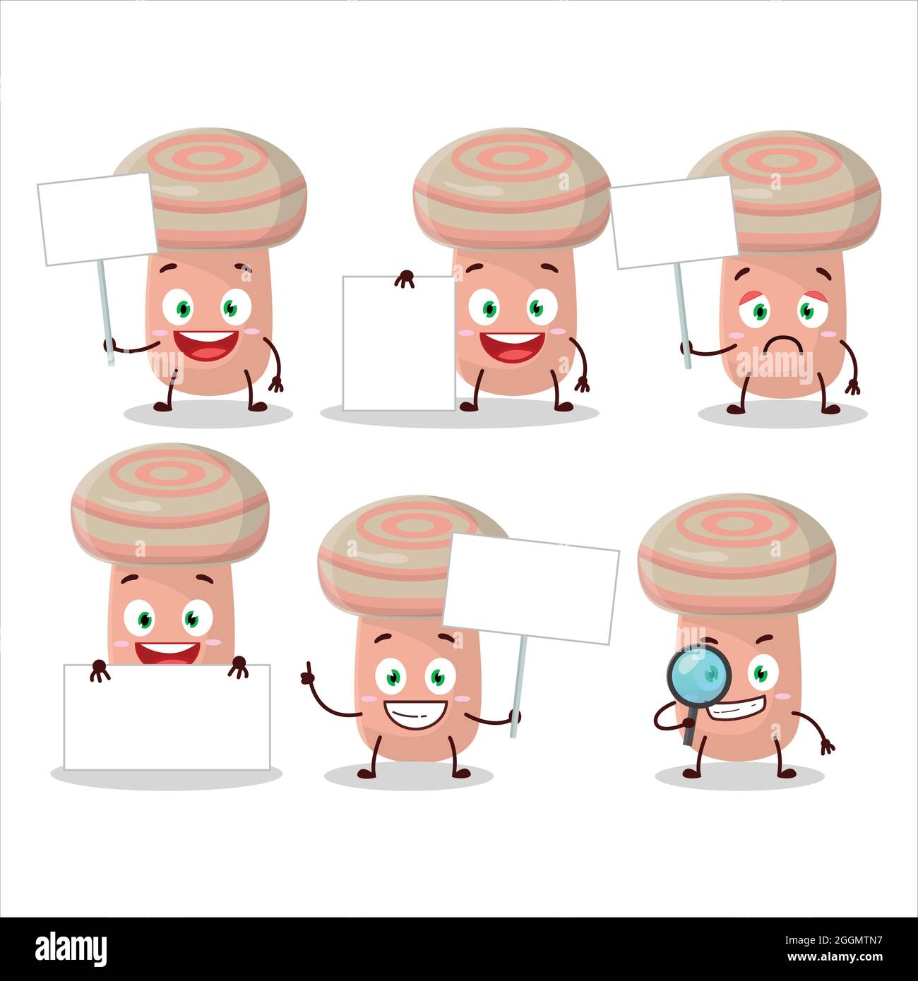 Coral milky cap cartoon character bring information board. Vector ...