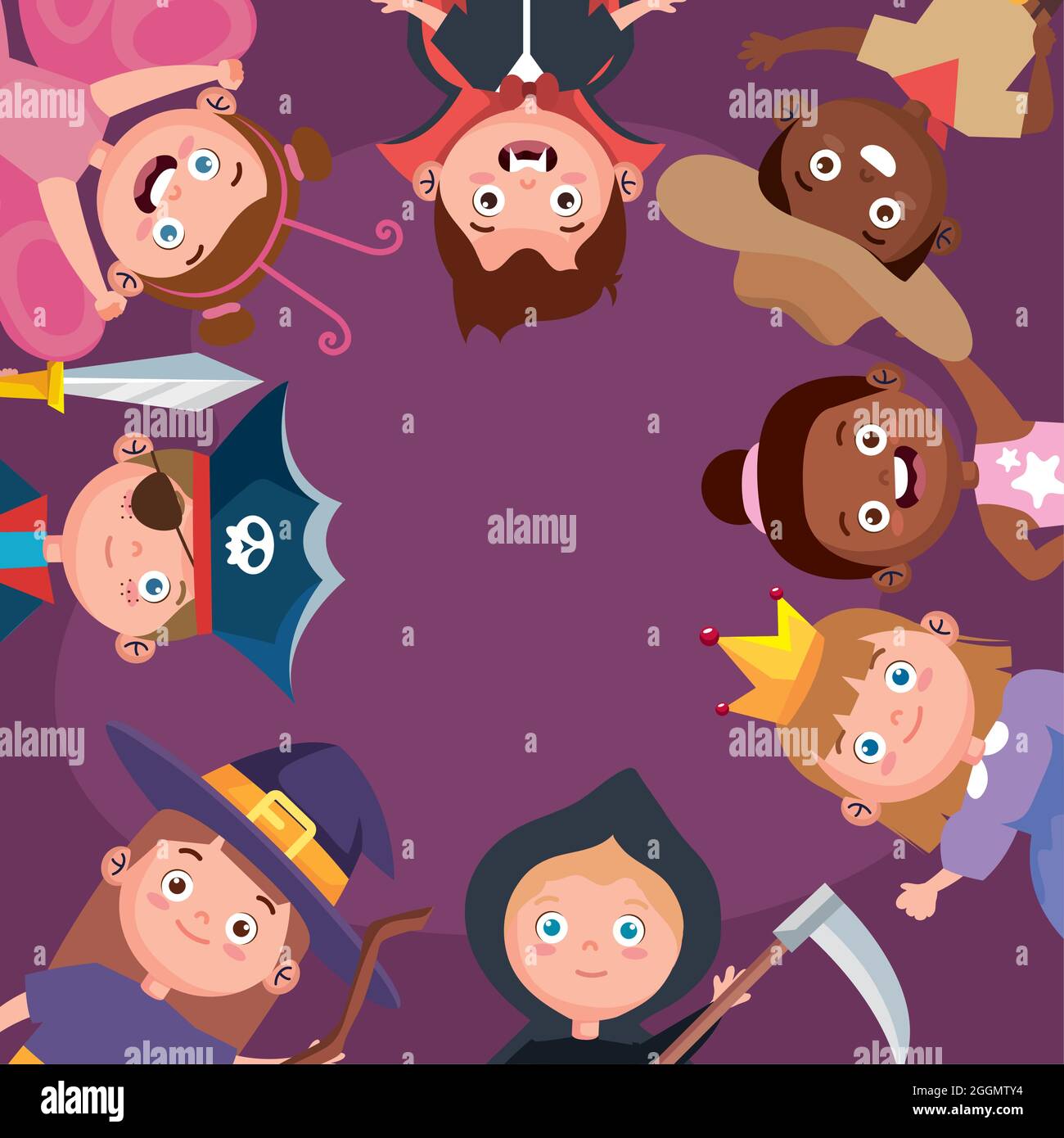 halloween kids group Stock Vector Image & Art - Alamy