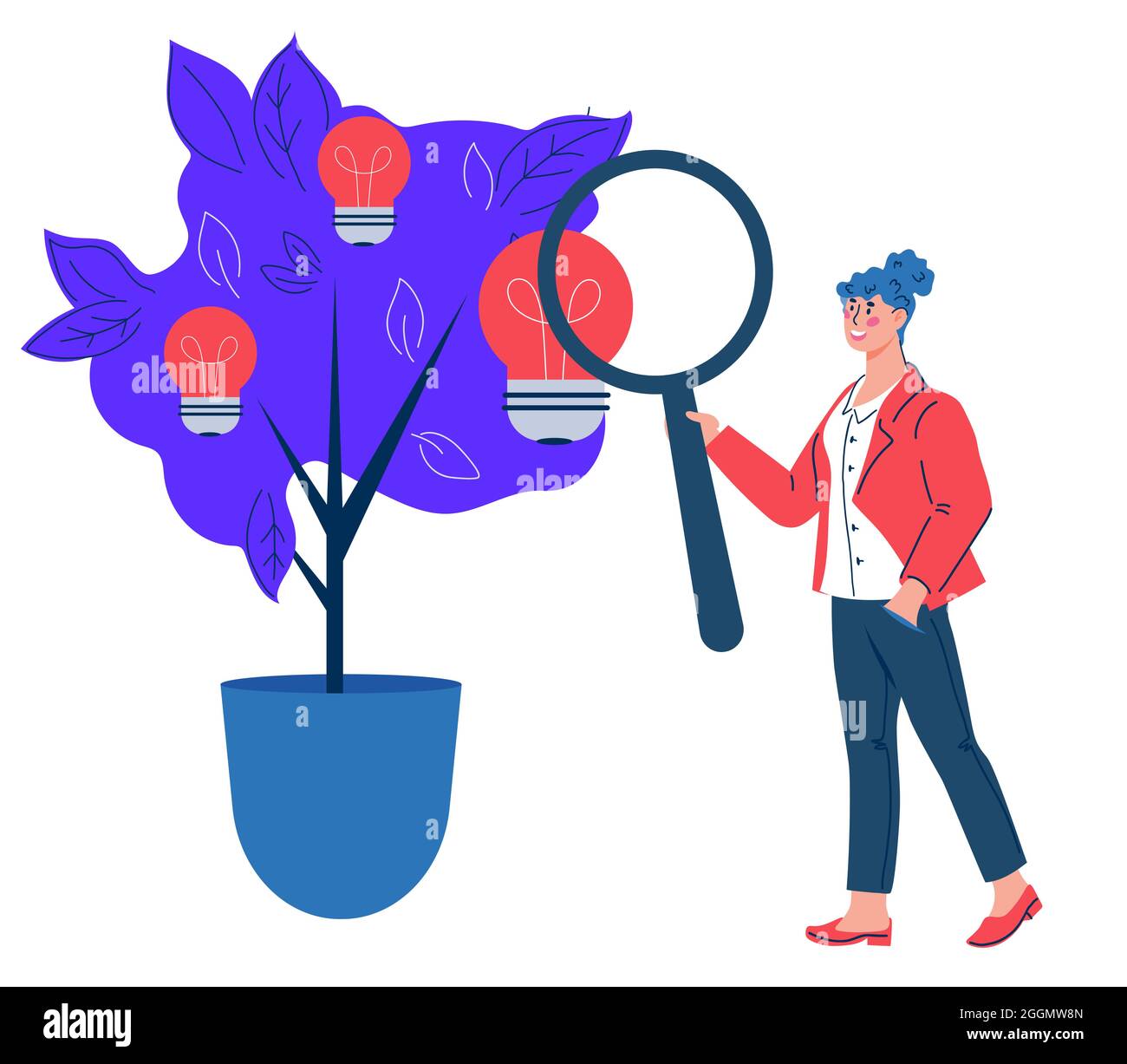 Business woman searching innovative business idea. Ideas, innovations ...