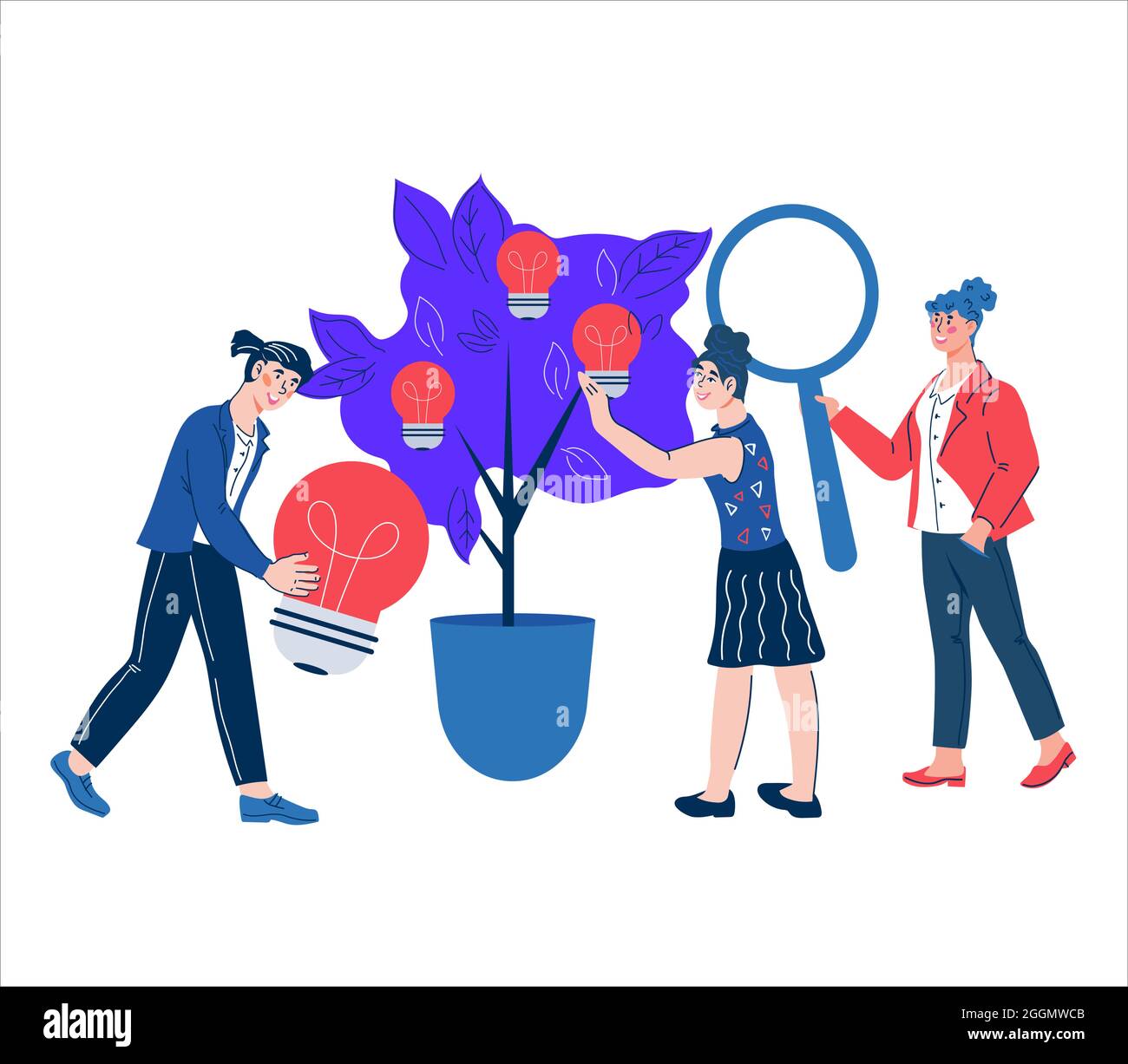 Searching creative innovative business idea concept. Ideas generation ...