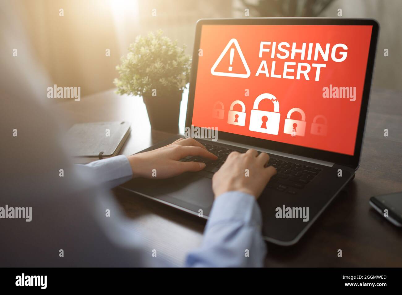 Fishing alert, Fraud, Virus, Cyber security breath detection banner on ...