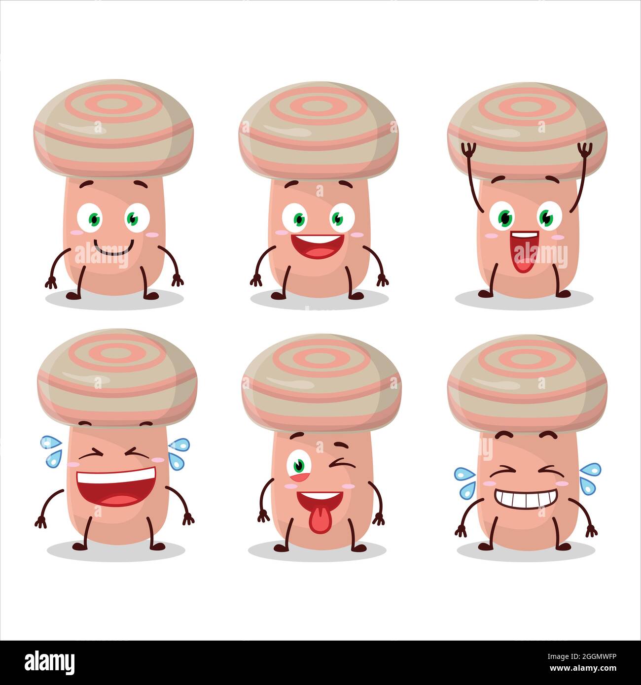 Cartoon character of coral milky cap with smile expression. Vector ...