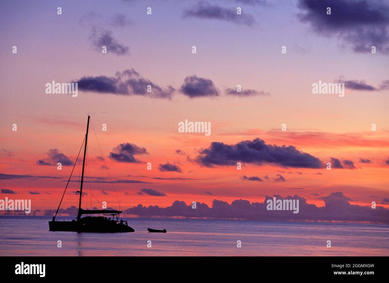 FRENCH POLYNESIA, SUNSET Stock Photo - Alamy