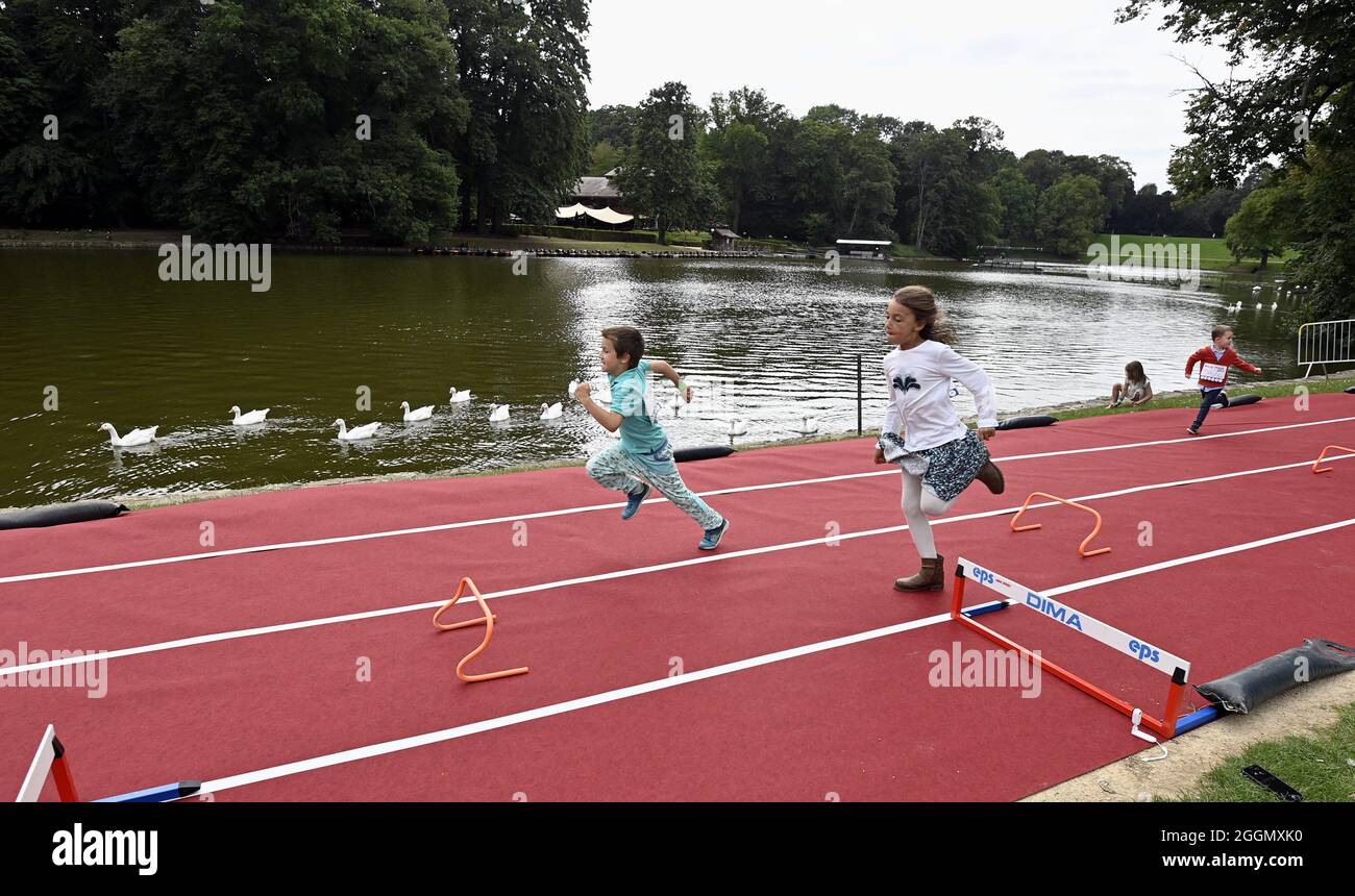 Illustration picture shows an athletics introduction for children, at ...