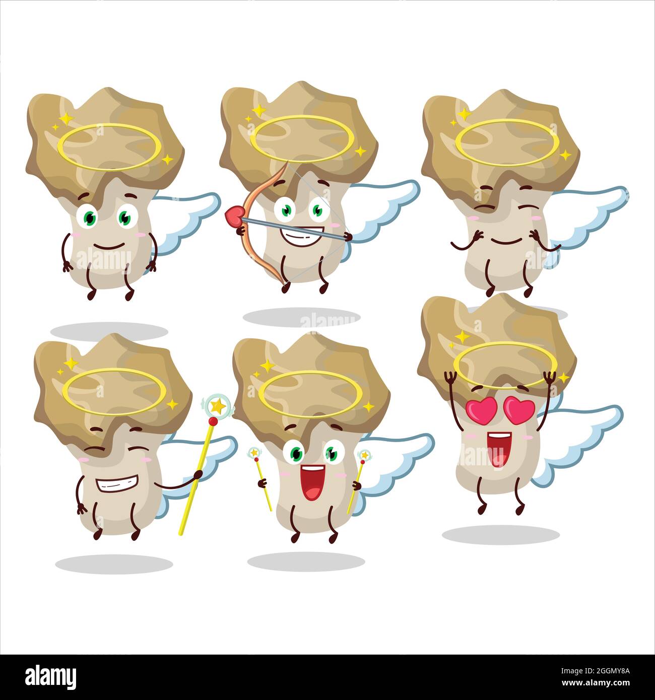 Hedgehog mushroom cartoon designs as a cute angel character. Vector ...