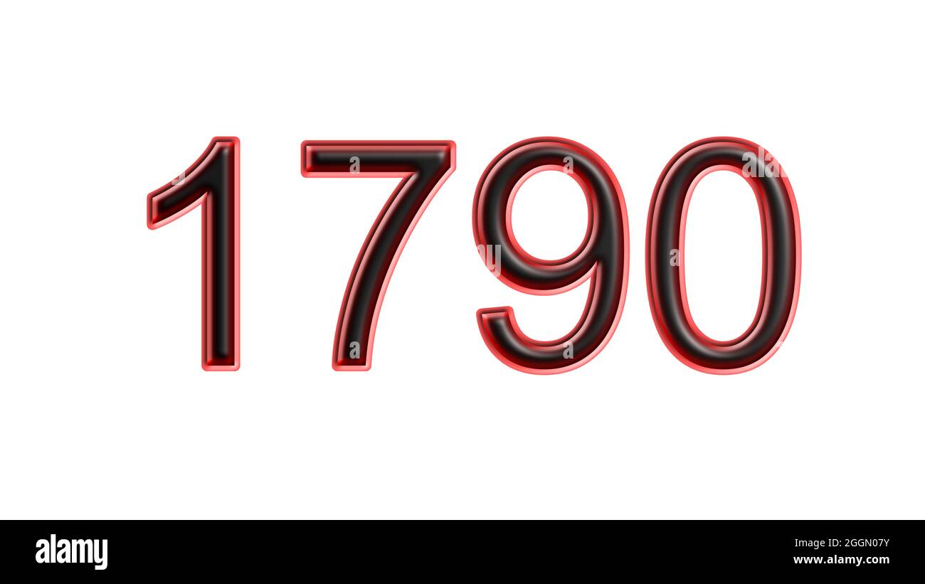 red 1790 number 3d effect white background Stock Photo - Alamy